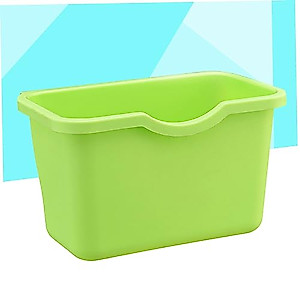 CHILDWEET Multifunctional Green Plastic Hanging Trash Can Space Saving Wastebasket for Deskside Bathroom Kitchen and Recycling Foldable Waste Bin Container