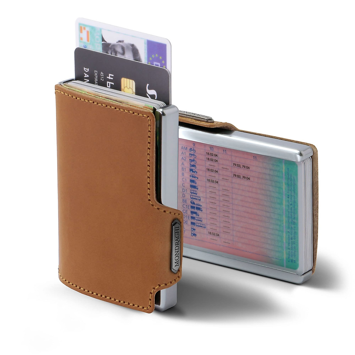 Mondraghi Mini-Wallet and Card Holder Made in Italy CARAMEL