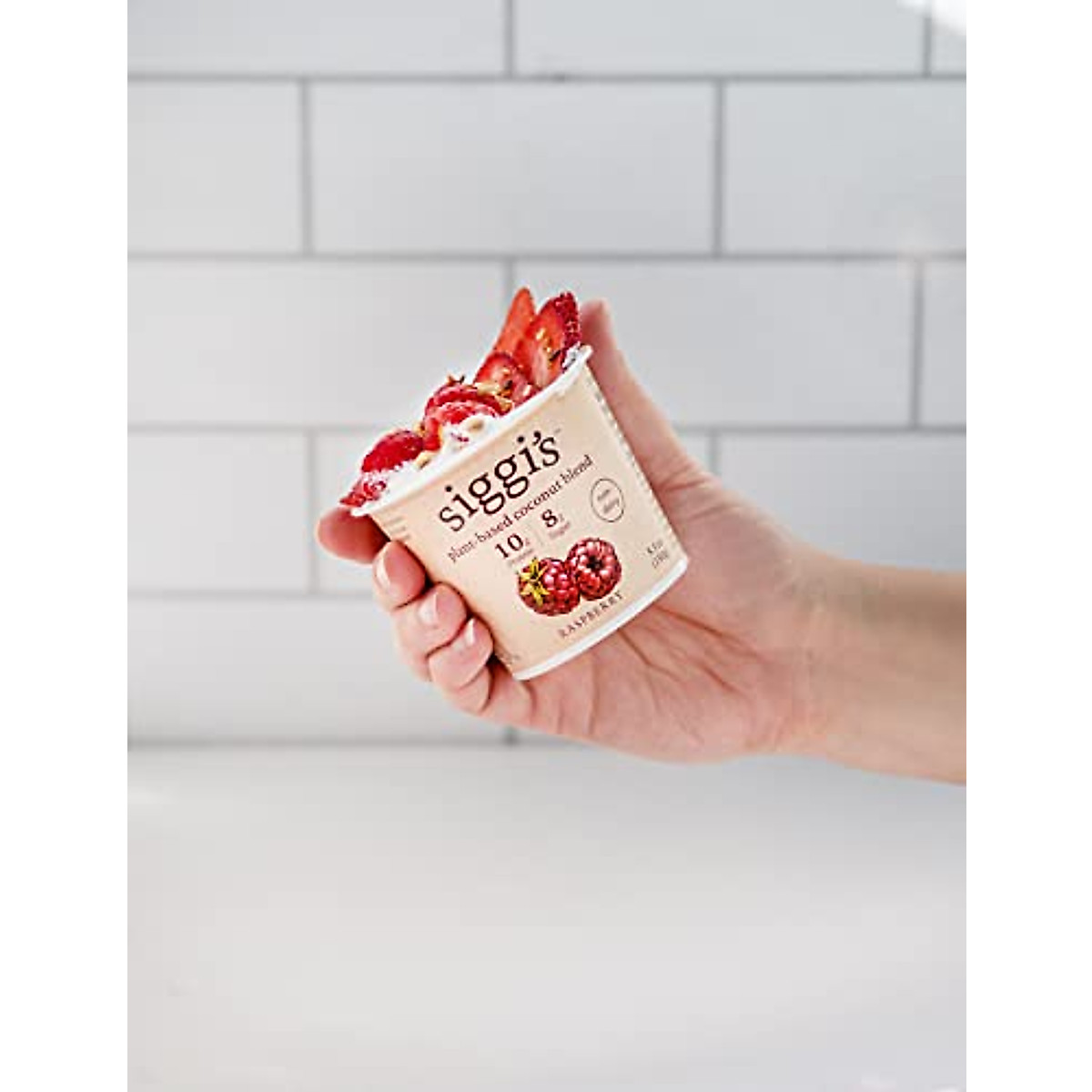 siggi's Plant-Based Coconut Blend, Raspberry, 5.3 oz. Cup – Single Serving Dairy Free Snack, More Protein Than Sugar