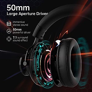 targeal Gaming Headset with Microphone - 7.1 Surround Sound/USB Wired/Detachable Microphone/Breathable Cushions - Gamer Headphone for PS5/ PS4/ Switch/PC/Laptop/Mac,with USB Type C Cable