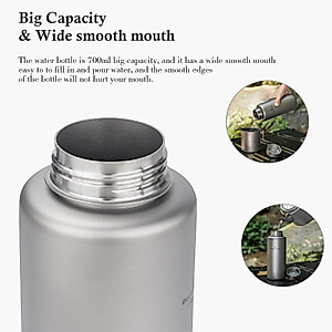 Boundless Voyage Titanium Bottle Single-layer Sports Water Bottle Ultralight Leakproof Drinkware for Outdoor Camping Hiking 700ml-Ti3012D