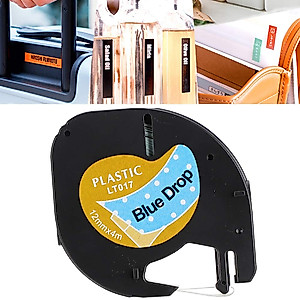 HYEIUIRA Thermal Paper Label Tape Cute Labeling Ribbon Sticker Blue Drop Type for Dymo 12mm