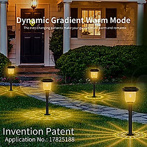 SIDSYS Outdoor Solar Lights for Yard, Glass Dream Dynamic Solar Outdoor Lights, 230LM Pattern Changing Warm Solar Garden Lights, IP65 Waterproof Solar Powered Pathway Lights 8 Pack