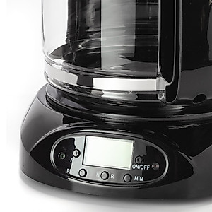 Dominion 15-Cup Deluxe Digital & Programmable Drip Coffee Maker, Auto Keep Warm Function, Anti-Drip System with Permanent Filter and Borosilicate Glass Carafe, One-Touch Operation, Black