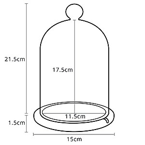 Lights4fun, Inc. Glass Cloche Bell Jar Display Dome with Bamboo Base - 9" x 6"