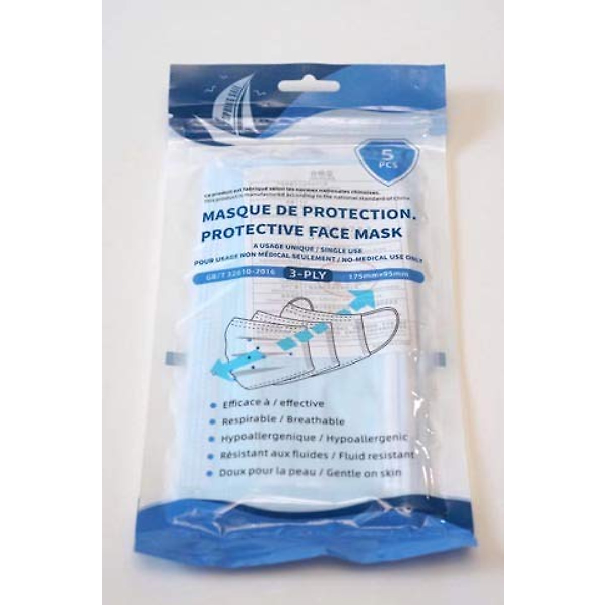 50 PCS Disposable Face Mask, 3 Layers Filter Non-Woven Anti Dust Ear Loop Comfort