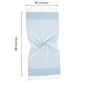 BAROOGA Turkish Hand Towels for Bathroom and Kitchen, 18 x 38 Inches, (Set of 3), 100% Cotton, Decorative Towel | Face, Hand, Gym, Hair, Yoga, Tea Towel, Dishcloth (Mint)