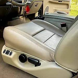 HECASA Driver Side Bottom Seat Cover Artificial Leather Tan Compatible with 2002 2003 2004 Ford Excursion Limited 4 Door