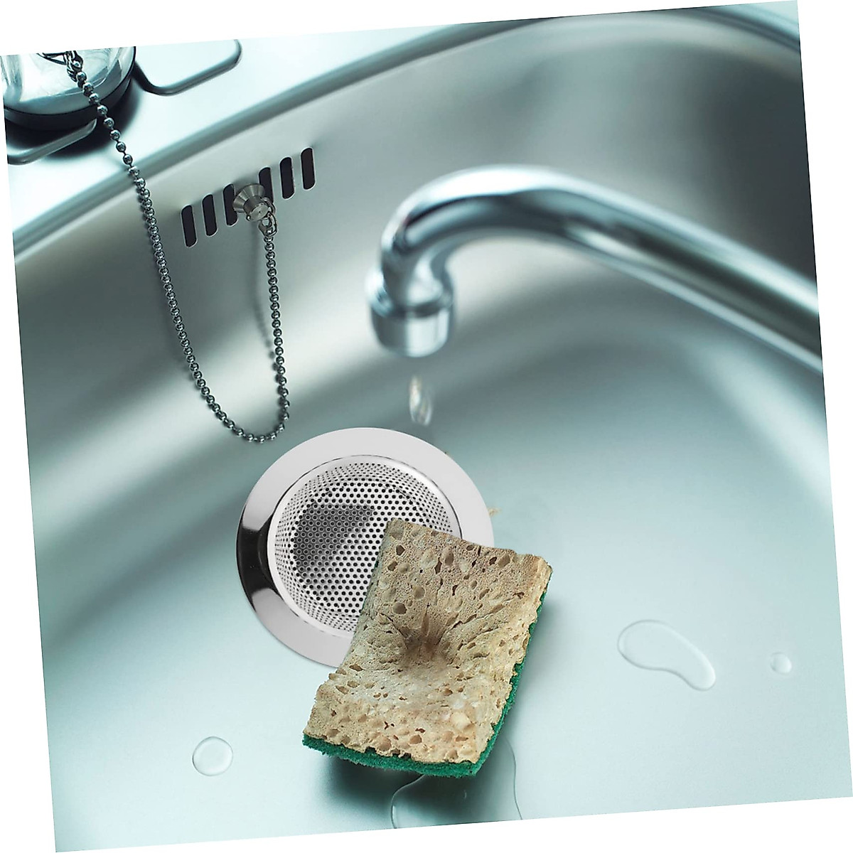 2pcs Sink Strainer Bath Tub Plug Stopper Sink Drain Sink Food Catcher Kitchen Sink Filter Basket Kitchen Sink Filter Strainer Anti-blocking Net Dish Basin Stainless Steel