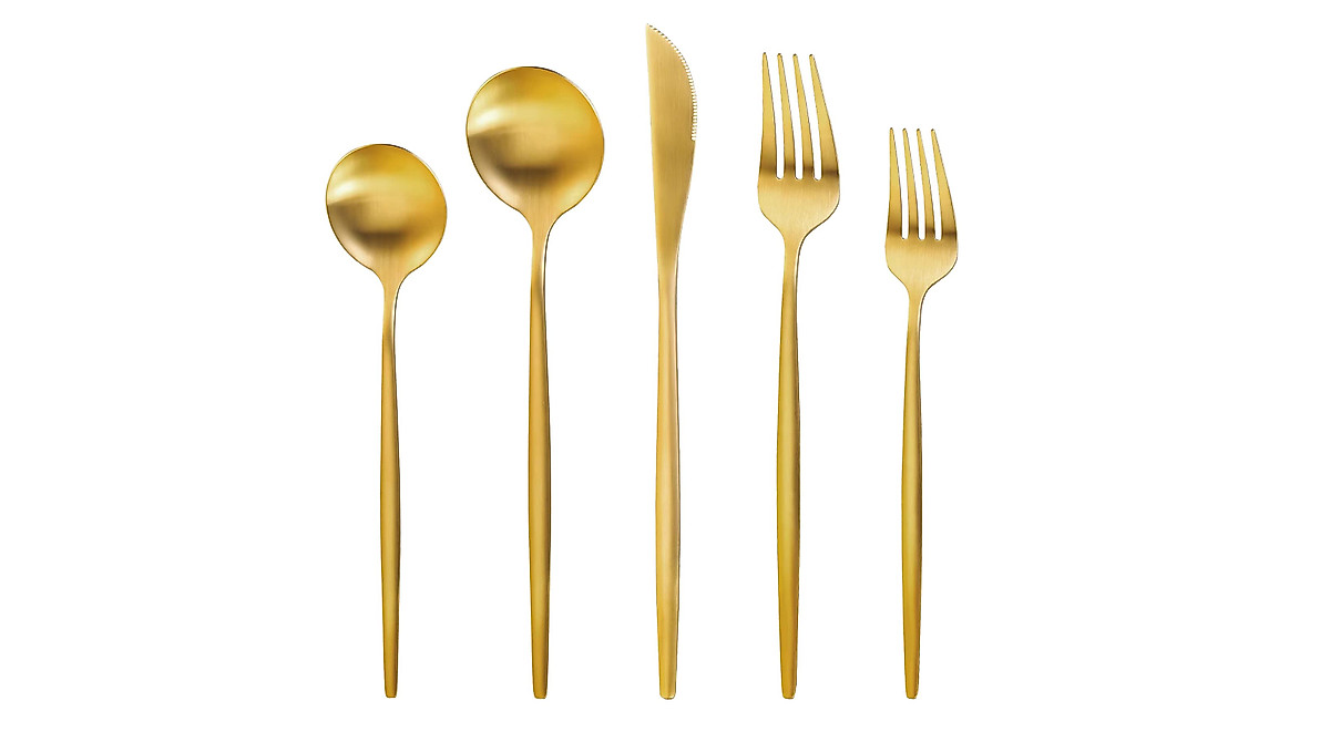 MIKIWAY Gold Silverware Set for 8 - Elegant Dining