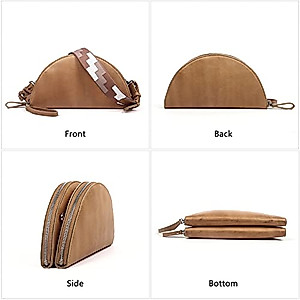 Small Crossbody Bags Leather Women’s Hobo Phone Bag Multi-Pocket Adjustable Shoulder Bag Zipper Closure Brown