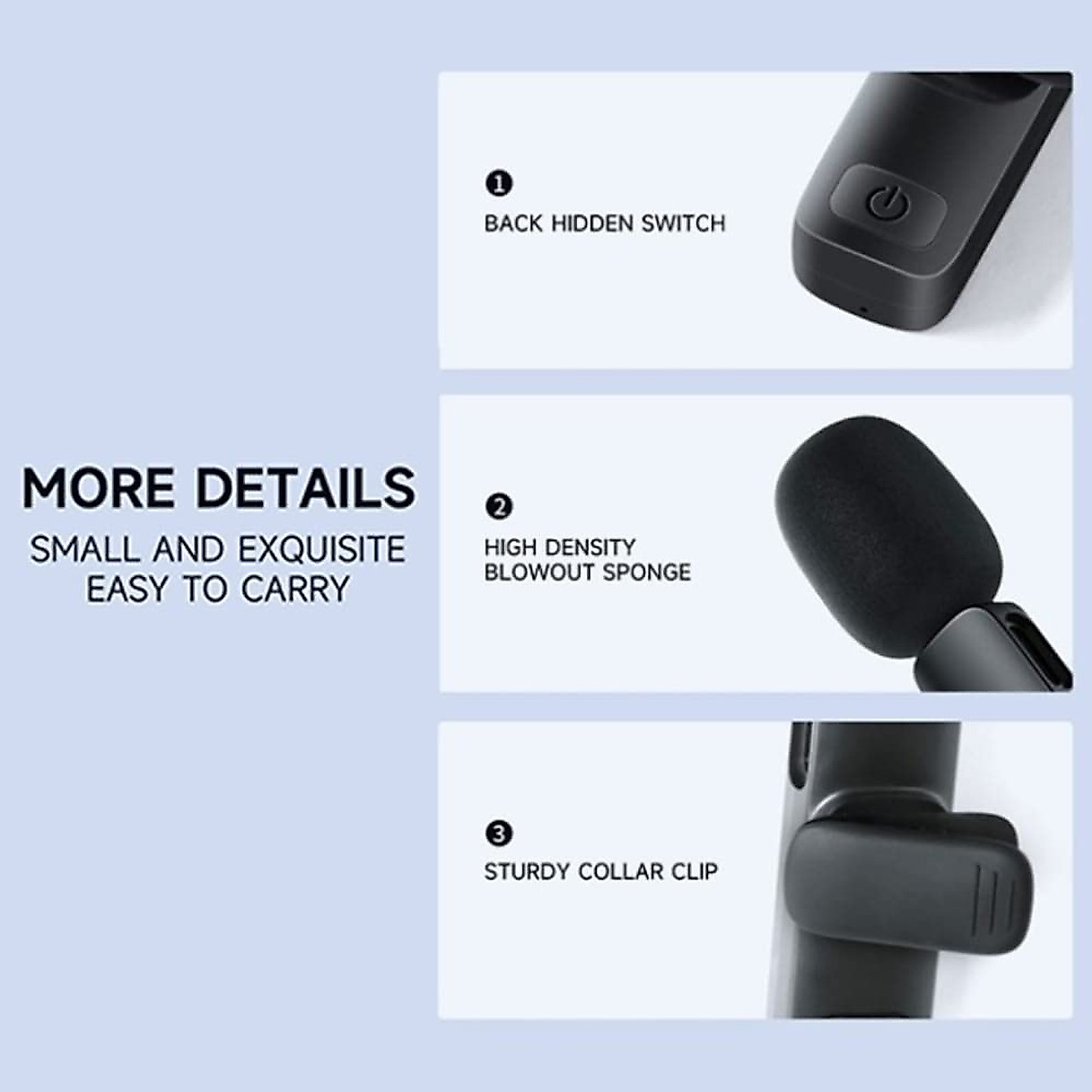 Milenbur - Professional Wireless Lavalier New Version 2022 Lapel Microphone for iPhone, iPad, Omnidirectional Condenser Recording Microphone for Interview, Videodift, Vlog YouTube Mini Microphone