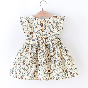 Colorful Childhood Baby Girls Dress Toddler Girls Flare Lace Trim Princess Party Dress (4-5T, Floral)