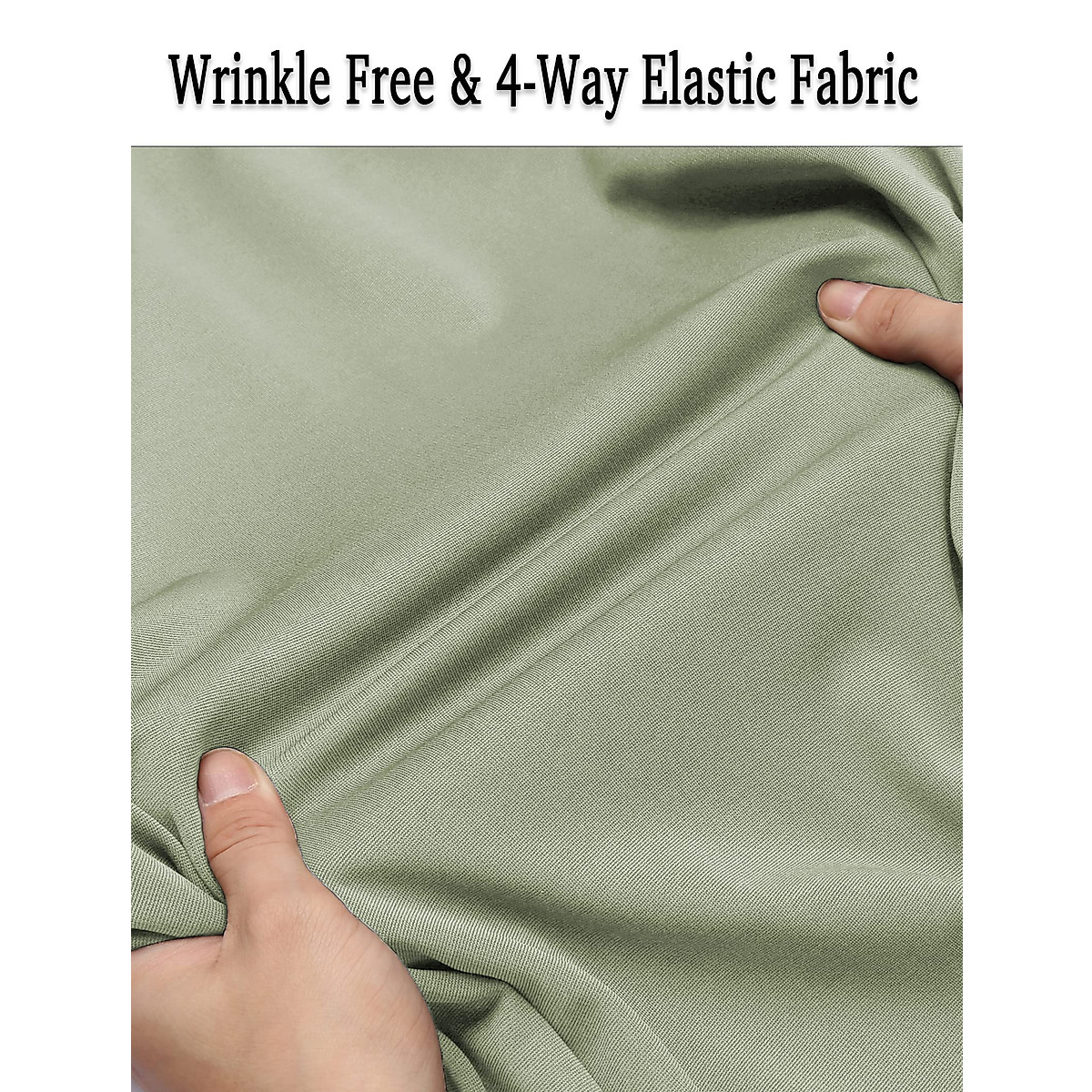 COOFANDY Men's Summer Untucked Stretch Shirt Casual Button Down Short Sleeve Muscle Shirts Light Green