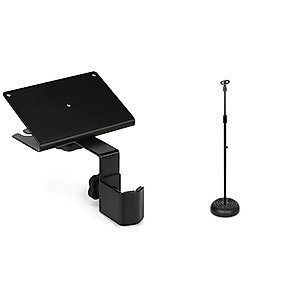 Behringer P16-MB Mounting Bracket for PowerPlay P16-M & Microphone Stand - Universal Mic Mount with Heavy Compact Base, Height Adjustable (2.8’ - 5’ ft.) - PMKS5