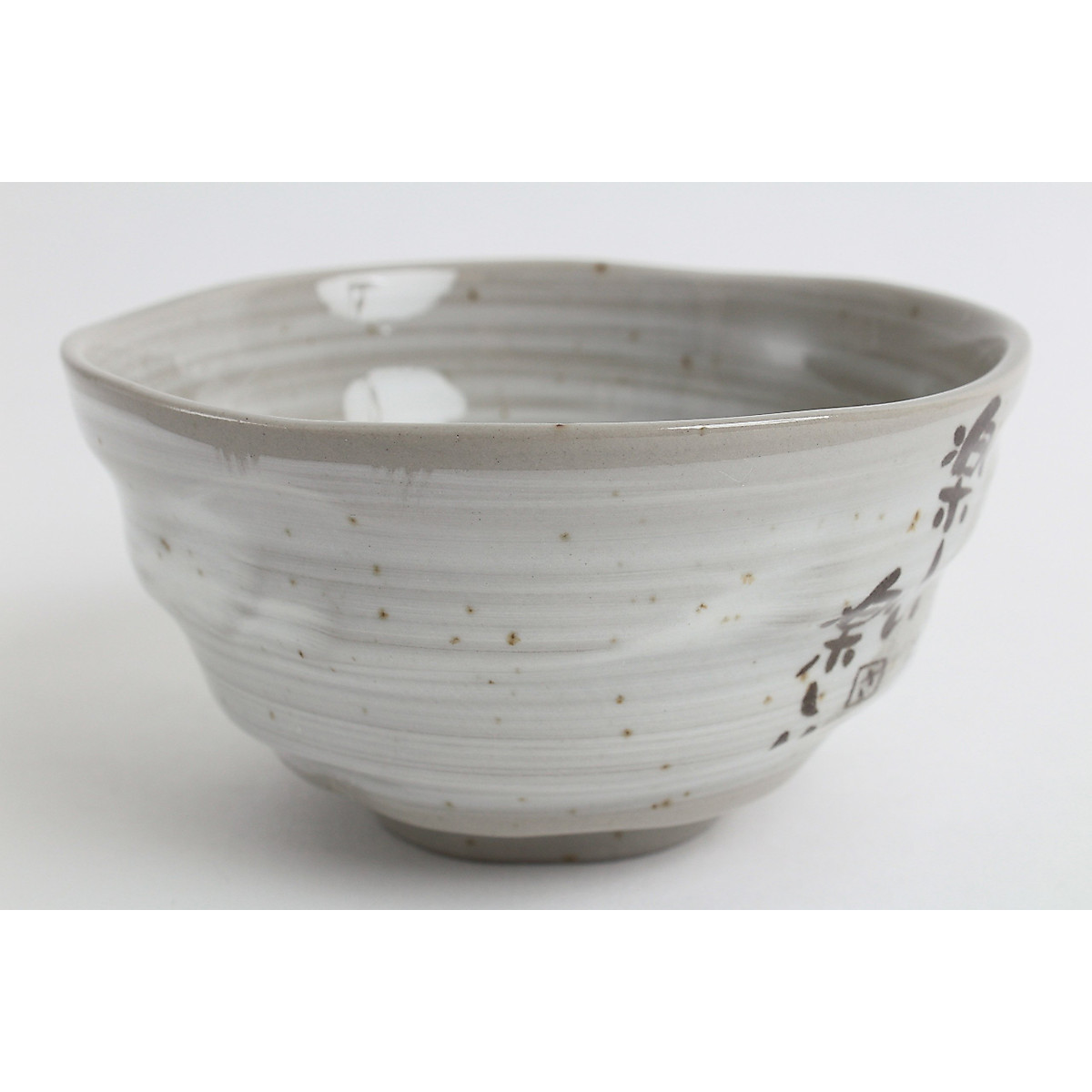 Mino ware Japanese Pottery Rice Bowl Running Rabbits Gray Sanaegama made in Japan (Japan Import) KSC002