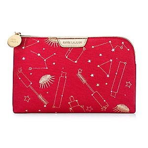 Estee Lauder Cosmetics Makeup Travel Bag (Zodiac/Horoscope Red Constellations)