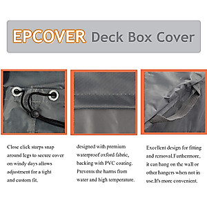 Patio Deck Box Cover to Protect Large Deck Boxes,Deck Storage Box Cover Protects from Outdoor Rain Wind and Snow(Gray, 62 in)
