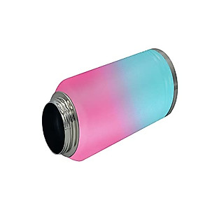 Personalized Bottle 20 oz with Straw Pink Blue Ombre Custom Laser Engraved Stainless Steel Vacuum Insulated Sport Bottle with Name