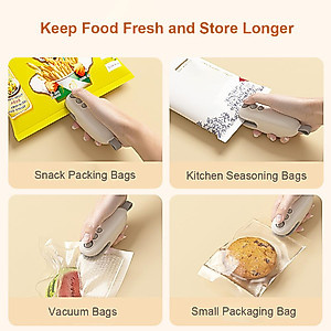 Mixblu Rechargeable Mini Bag Sealer, 2 in 1 Portable Snacks Heat Seal Machine with Cutter and Magnet for Plastic Mylar Bag