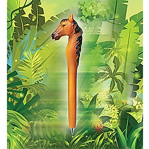 Planet Pens Brown Horse Novelty Pen - Cool Fun Unique Kids and Adults Ballpoint Pen Colorful Ranch Life Writing Pen Instrument For School and Office