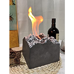Xoten Concrete Tabletop Fire Pit, Snow Mountain,Indoor & Outdoor Fire Pit Bowl, Ethanol Fire Pit, Small Balcony Table Top Fire Bowl, Patio Firepit, Mini Fireplace, Tabletop Fireplace