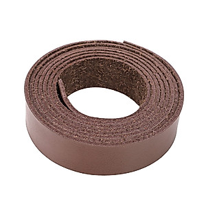 picheng Leather Strap Dark Brown 1 Inch Wide 72 Inches Long, Leather belt Strips Very Suitable for Pet Collars, Traction Ropes,Belts, Keychains, Leather Watch Straps DIY Craft Projects (Dark Brown)