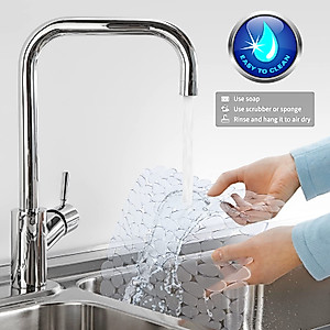 Yolife Pebble Sink Mats for Stainless Steel Sink, PVC Sink Saddle Protectors Kitchen Sink Mat for Porcelain Sink, Dishes and Glassware (Clear, 2 Pack)