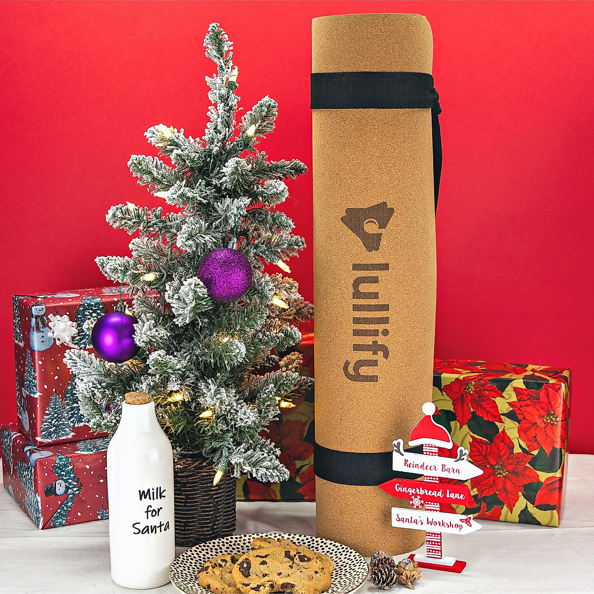 Lullify Premium Cork Yoga Mat | Non Slip and Built To Last Through Hot Yoga Or Exercise Class | Biodegradable and Built With Sustainable Materials | Carrying Strap Included