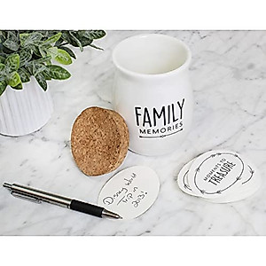 Darware Family Memories Ceramic Jar, Keepsake Gift with 50 Write-On Tickets