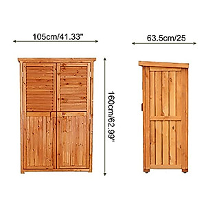 Outdoor Storage Cabinet Garden Tool Shed with Shelves & Workstation for Backyard, Garage and Garden (Size : 105x63.5x160cm)