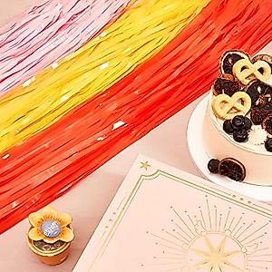 Juexica 3 Pack Groovy Foil Fringe Curtain Groovy Photo Booth Foil Curtain Backdrop Boho Party Decorations Groovy Party Decorations (3.2 x 6.6 ft),Orange, Yellow, Pink