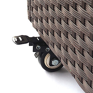 ATR ART TO REAL Outdoor Patio Wicker Storage Container Deck Box Made of Antirust Aluminum Frames and Resin Rattan