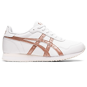 ASICS Women's Tiger Runner Sportstyle Shoes, 8, Cream/Dried Leaf Green