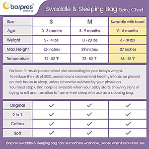 BORPRES Baby Swaddle,Infant and Newborn（Baby） Swaddle with 2 in 1 Transitional System,Ultra Breathable and Snuggly Sleeping Bag,Enhanced Comfort and Improved Sleep,3-9 Months,Hemp Gray