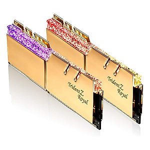 G.SKILL Trident Z Royal Series (Intel XMP) DDR4 RAM 32GB (2x16GB) 3200MT/s CL16-18-18-38 1.35V Desktop Computer Memory UDIMM - Gold (F4-3200C16D-32GTRG)