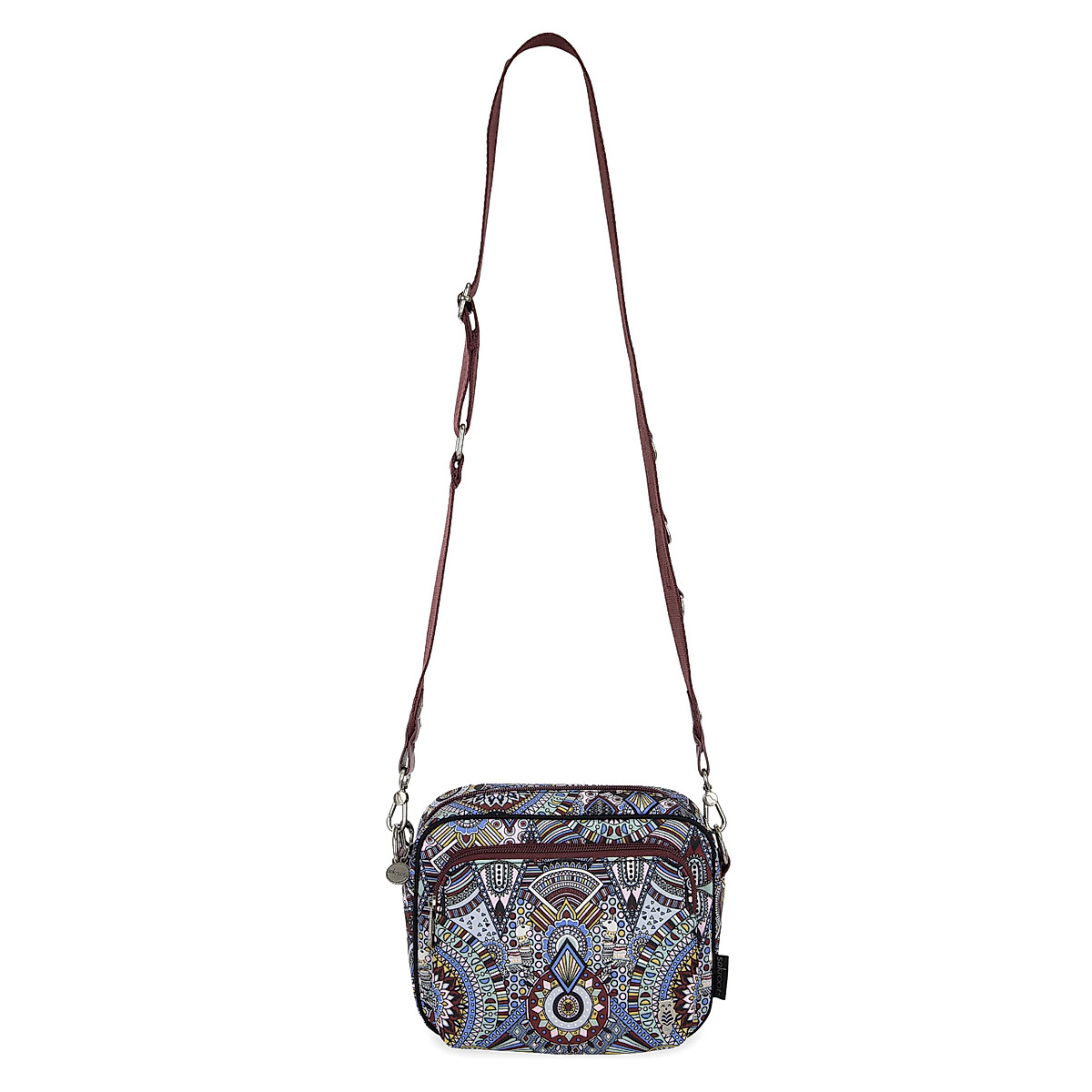 Sakroots Westwood Crossbody in Eco Twill, Removable Crossbody Strap, Cabernet Wanderlust