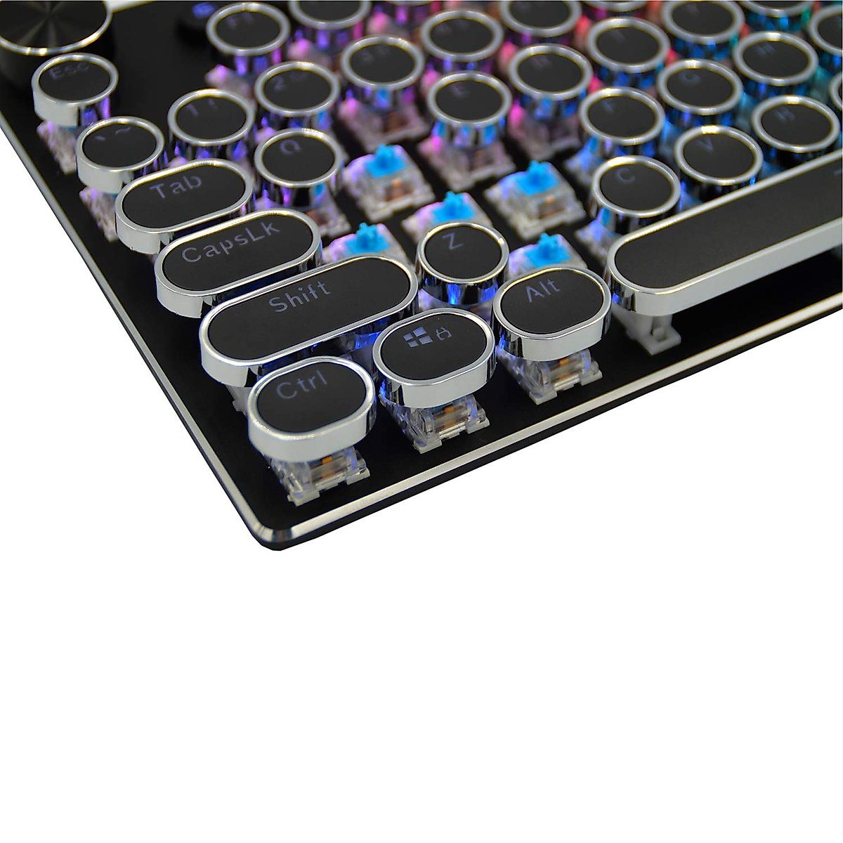 MK11 RGB Mechanical Keyboard Wireless/Wired Multi-Device Gaming Keyboard-Blue Switch-RGB LED Backlit-87 Keys for PC/Mac/iPad/iPhone/Smartphone/Laptop (Black)