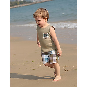 Baby Boys Summer Outfits Cotton Sleeveless Vest+Short Clothes Set Sweatsuits 2T