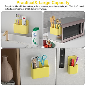 Jeyoon 2 Pack Magnetic Dry Erase Marker Holder, Whiteboard Marker Holder, Magnetic Pen Holder, Magnetic Marker Holder for Fridge, Whiteboard, Locker, Magnetic Cup for Dry Erase Board -Yellow