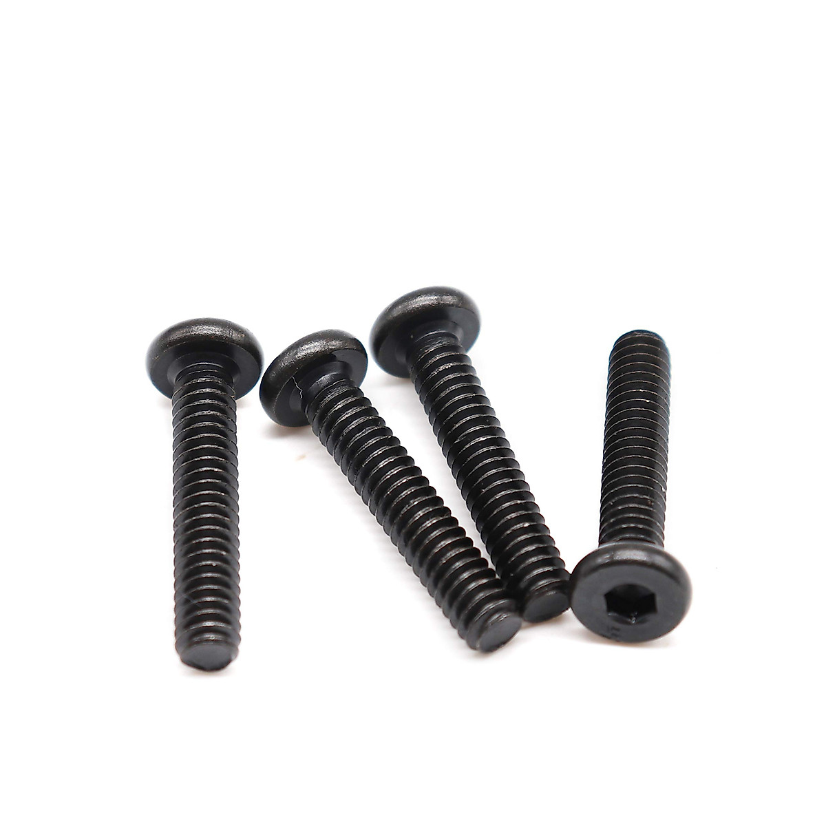 binifiMux 12pcs Black 1/4-20 x 1 1-1/4" 1-1/2" 2" 2-1/2" 3" 3-1/2" Hex Socket Cap Screws Bolts for Furniture Chair Table Desk Crib Bed, Full Thread (12pcs 1/4-20 x 1)