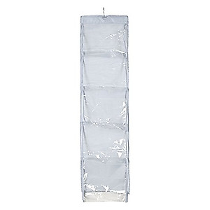 Hanging Handbag Organizer for Closet, Clear Hanging Purse Organizer Storage for Purses and Handbags with 10 Pocket for Bedroom(Light Grey)