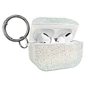 Tucana Cute Shining Airpods Pro Case for Women and Girls, Bling Glitter Hard Case Compatible with Apple Airpods Pro Charging Case （Gold）
