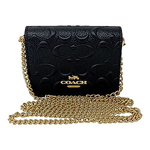 Coach Signature Leather Mini Wallet on a Chain Style No. C7361 Black