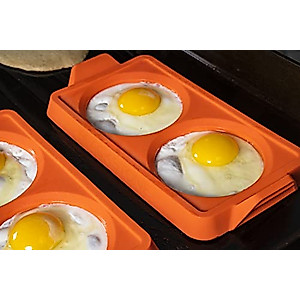 Blackstone 5600 Silicone Egg & Omelet Ring (Set of 3) for Breakfast, Non Stick Food Grade Round Egg Cooking Shapers Ring Mold for Pancake, Patties & English Muffin – Portable Griddle Accessories