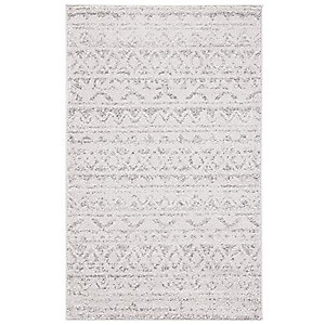 SAFAVIEH Adirondack Collection 2'6" x 4' Ivory / Silver ADR119A Moroccan Boho Distressed Non-Shedding Living Room Bedroom Accent Rug