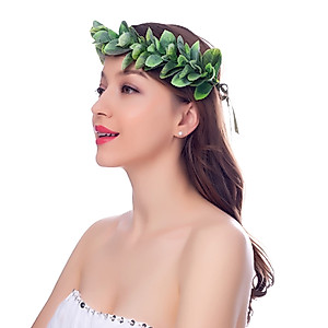 Eralove Christmas Wedding Flower Crown Boho Bridal Flower Wreath Babies Breath Hair Crown Headpiece