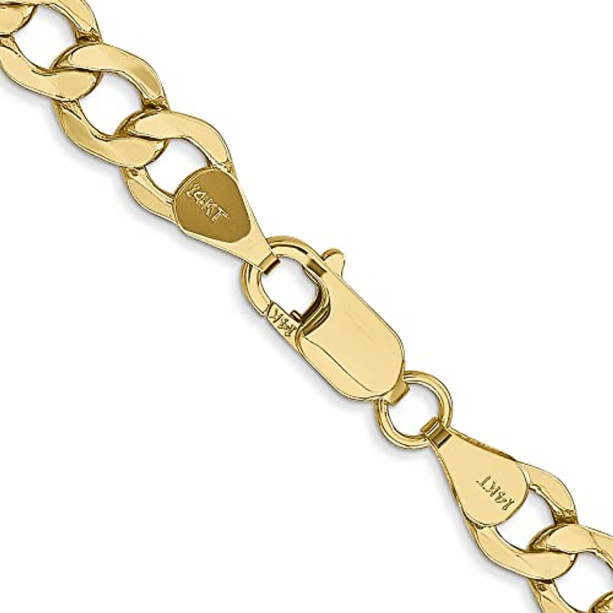 IceCarats 10K Solid Yellow Gold 6.5mm Curb Link Chain Necklace 24 inch