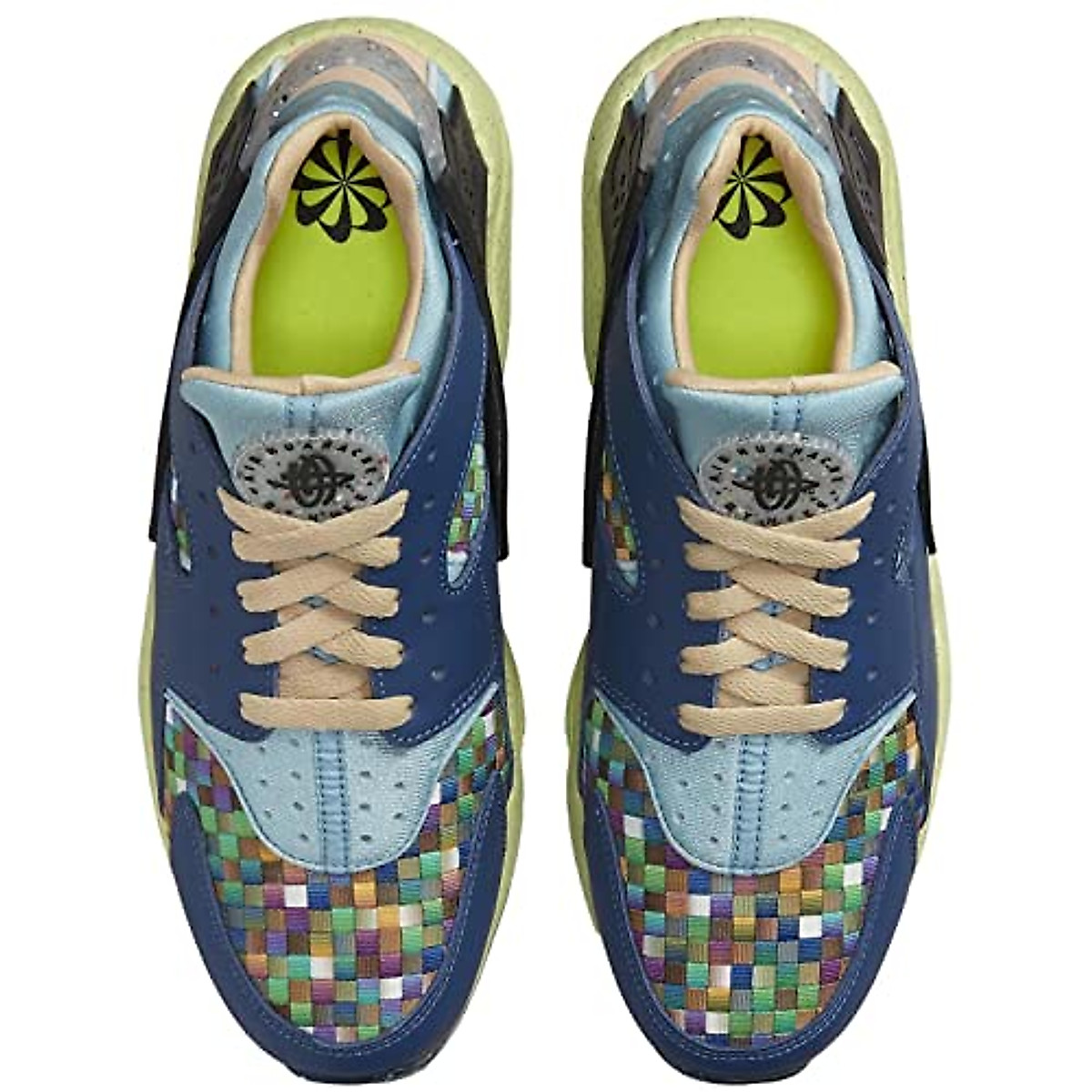 Nike Men's Air Huarache Crater Premium Running Shoes, Mystic Navy/Worn Blue/White Onyx/Light Lemon Twist, 9.5