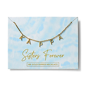 Sorority Shop Kappa Kappa Gamma Necklace — KKG Name Necklace, 18K Gold Plated Sorority Gifts Necklace, Long-Lasting Kappa Kappa Gamma Gifts for Women